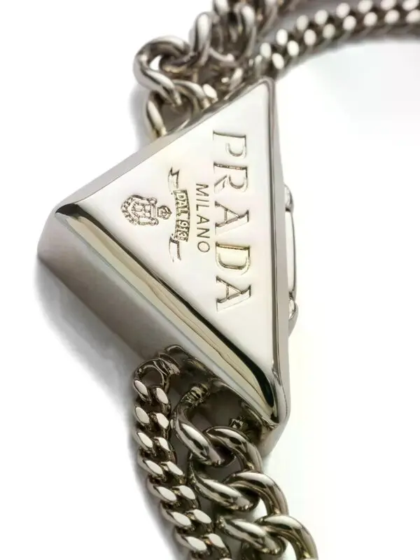 Prada Metal Bracelet With Triangle Logo