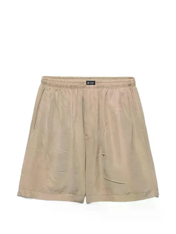 Prada Silk Bermuda Shorts - Neutrals