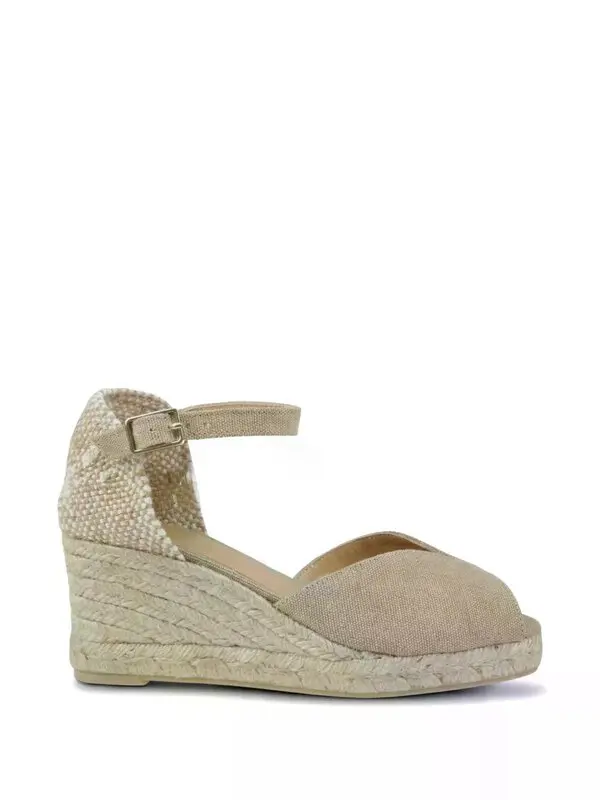 CastaÑer Bianca Peep-toe Wedge Espadrilles - Neutrals