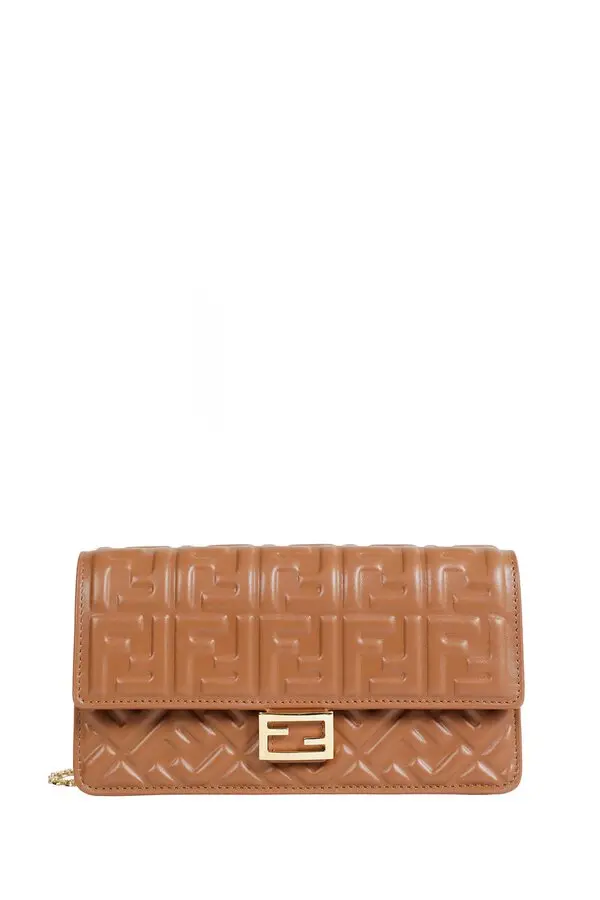 Fendi Wallet On Chain Baguette - Brown