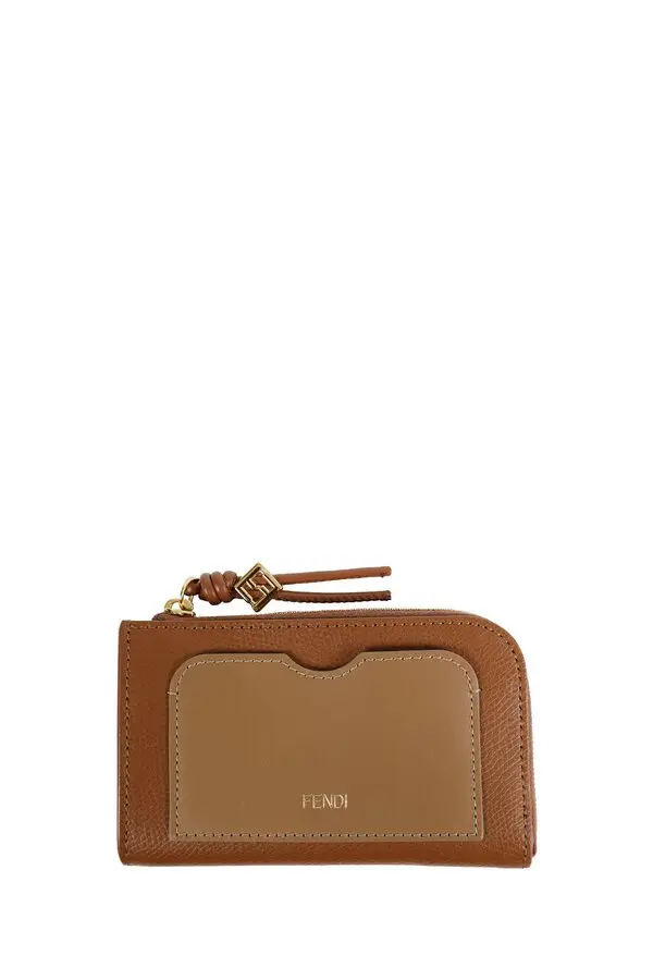 Fendi Peekaboo Card Case - Brown