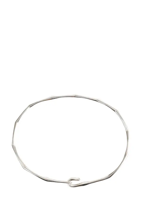 WERKSTATT MUNCHEN Faceted Hook Bangle In Sterling - Silver