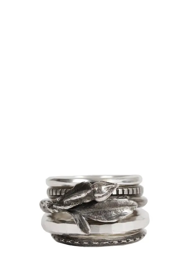 WERKSTATT MUNCHEN Five-ring Combination Rosebud - Silver
