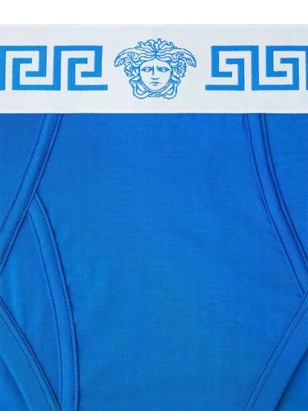 Versace Greca-waistband Briefs - Blue