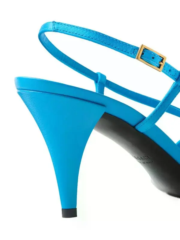 Versace Valentina Satin Sandals 80 Mm - Blue