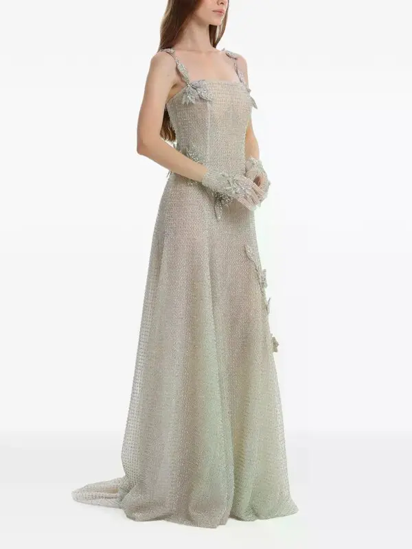 DINA MELWANI Embellished Maxi Gown