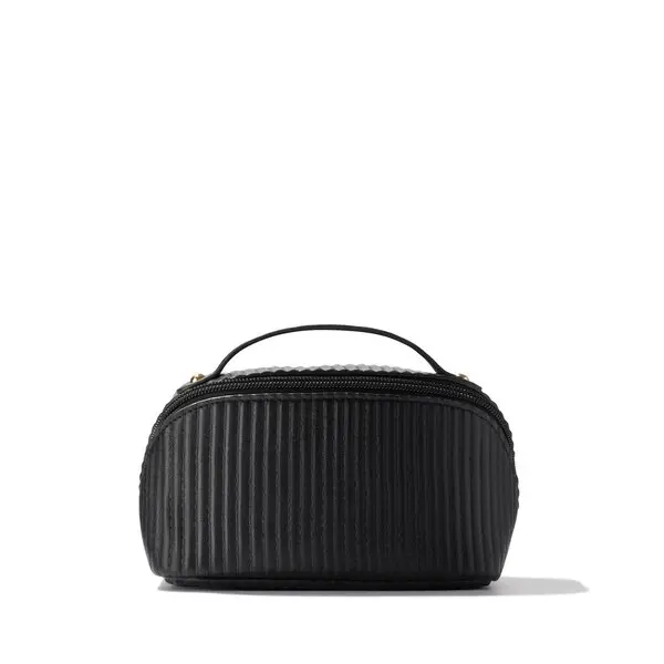 VIEVE Ribbed Mini Makeup Bag With Top Handle