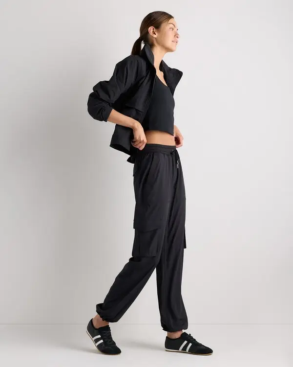Quince Performance Tech Cargo Mid-rise Pants - Black