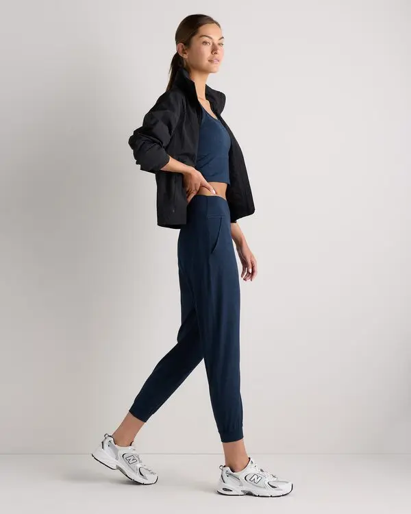Quince Ultra-soft Mid-rise Joggers - Heather Navy