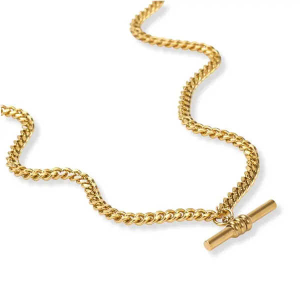 HOOPS + CHAINS LDN T-bar Chain Necklace - Gold