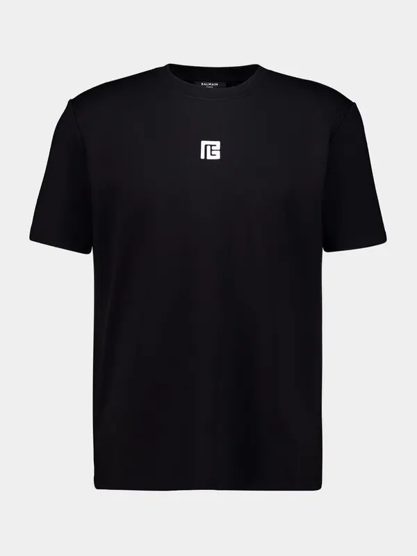 Balmain Embroidered Pb Logo T-shirt - Black