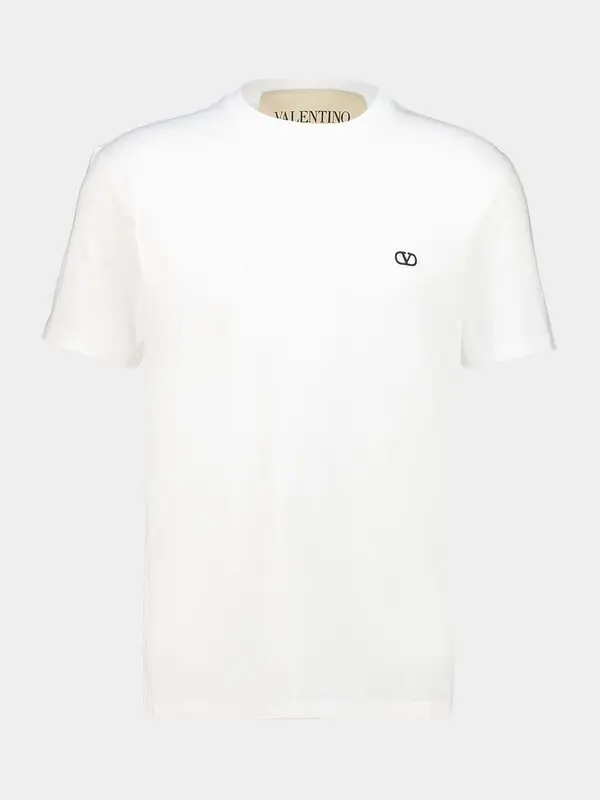 Valentino Garavani Cotton T-shirt With Vlogo Embroidery - White