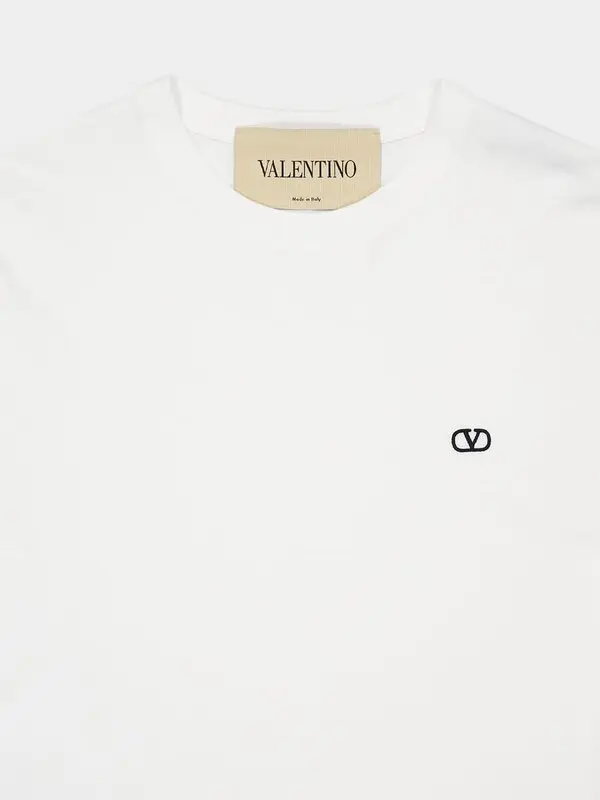 Valentino Garavani Cotton T-shirt With Vlogo Embroidery - White