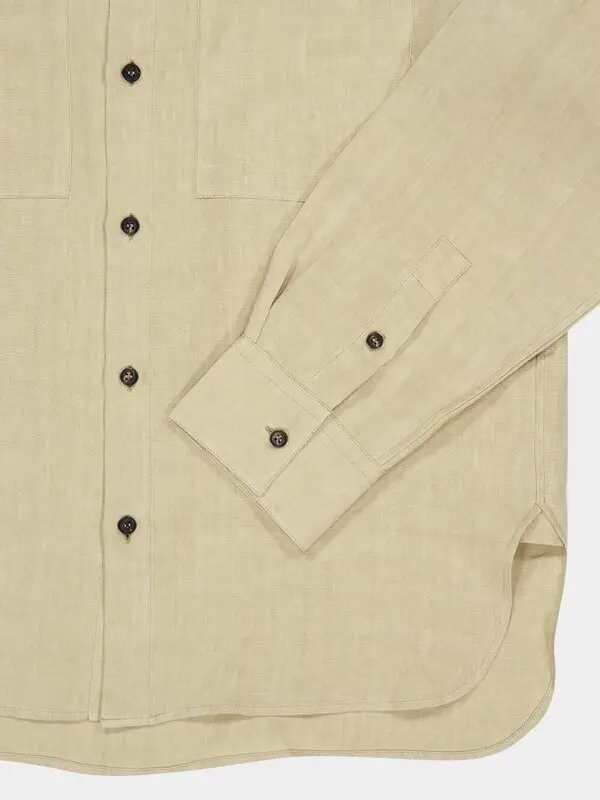 FERRAGAMO Stone Pure Linen Shirt
