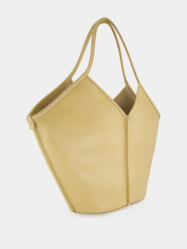 Hereu Calella Distressed Leather Tote Bag - Beige