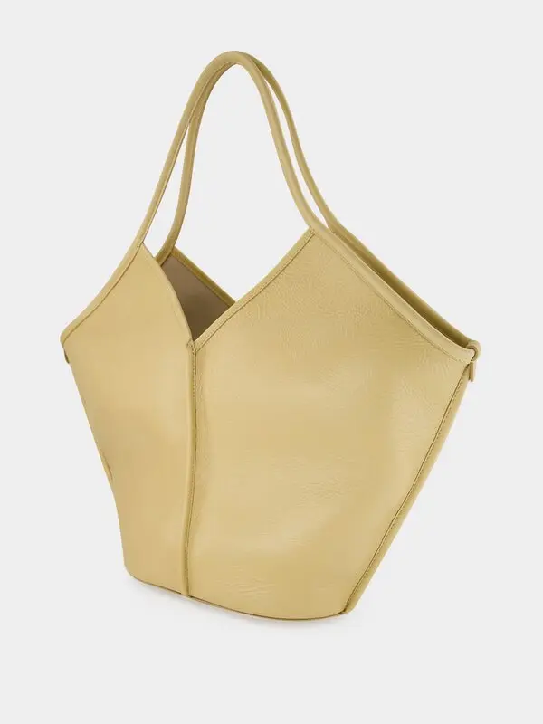 Hereu Calella Distressed Leather Tote Bag - Beige