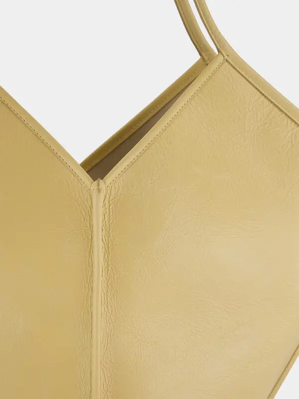 Hereu Calella Distressed Leather Tote Bag - Beige