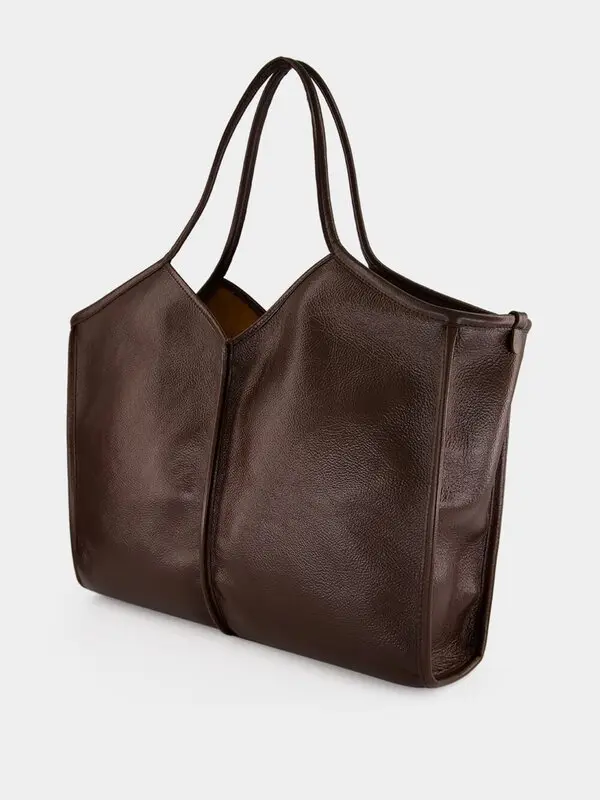 Hereu Calella Squared Medium Grainy Leather Tote Bag