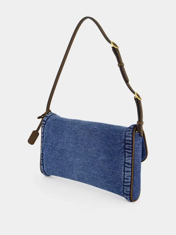 Valentino Garavani Devain Small Denim Shoulder Bag