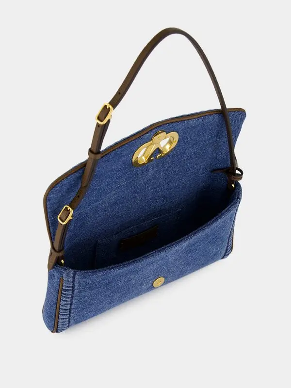 Valentino Garavani Devain Small Denim Shoulder Bag