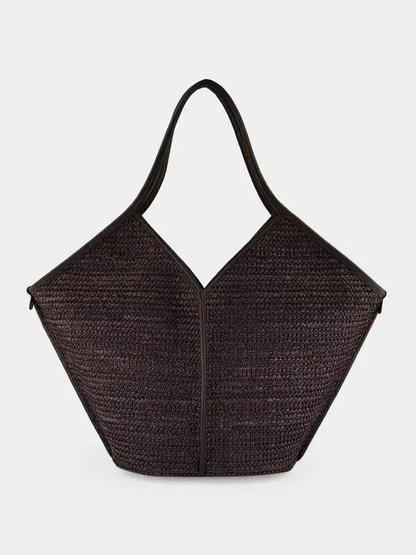 Hereu Dark Calella Raffia Tote Bag - Brown