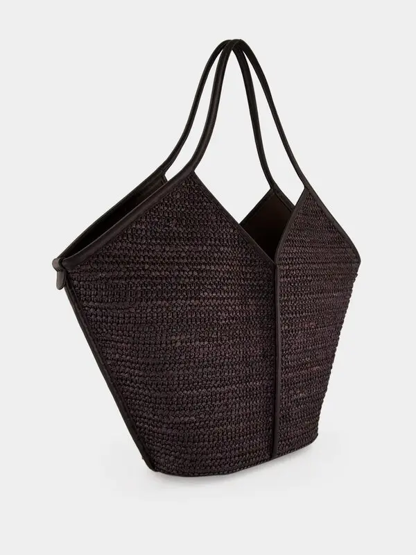 Hereu Dark Calella Raffia Tote Bag