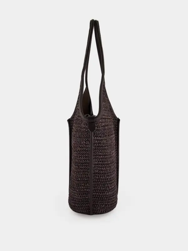Hereu Dark Calella Raffia Tote Bag