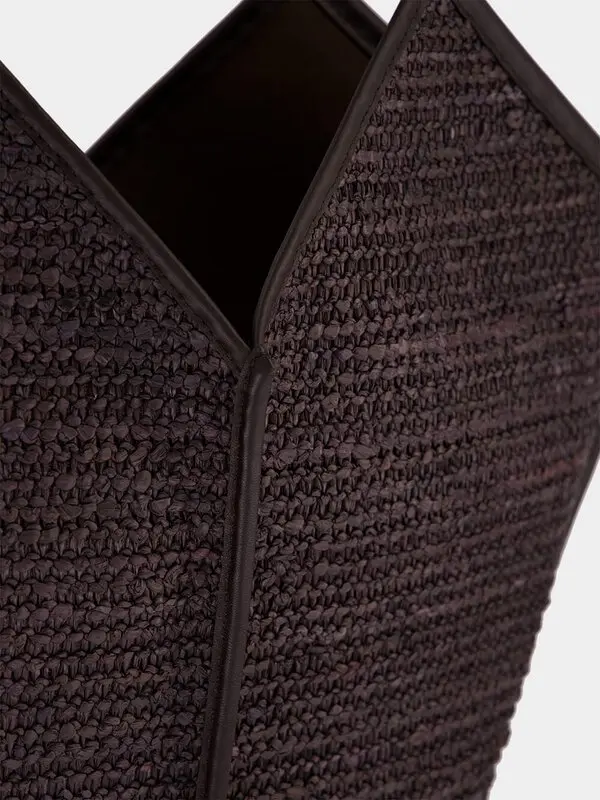 Hereu Dark Calella Raffia Tote Bag