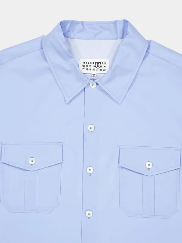 MAISON MARGIELA Light Poplin Short Sleeve Shirt - Blue