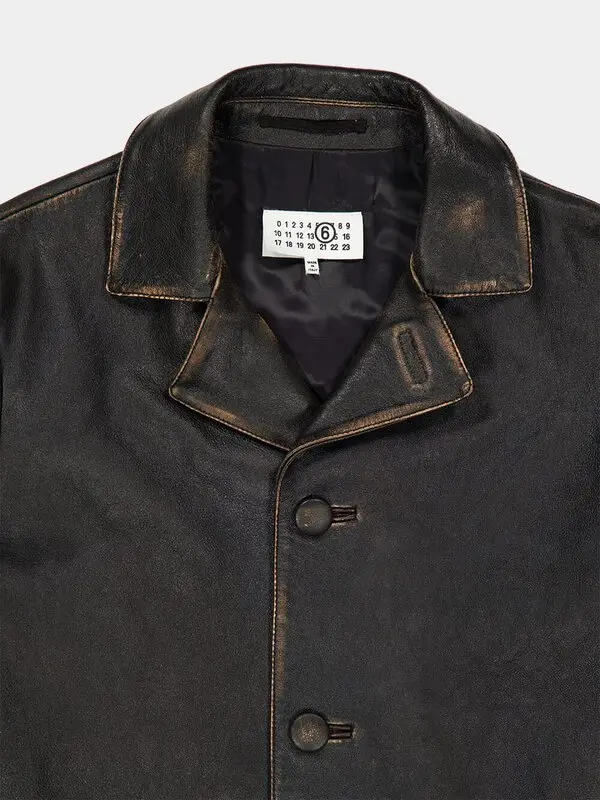 MAISON MARGIELA Distressed Antiqued Leather Jacket