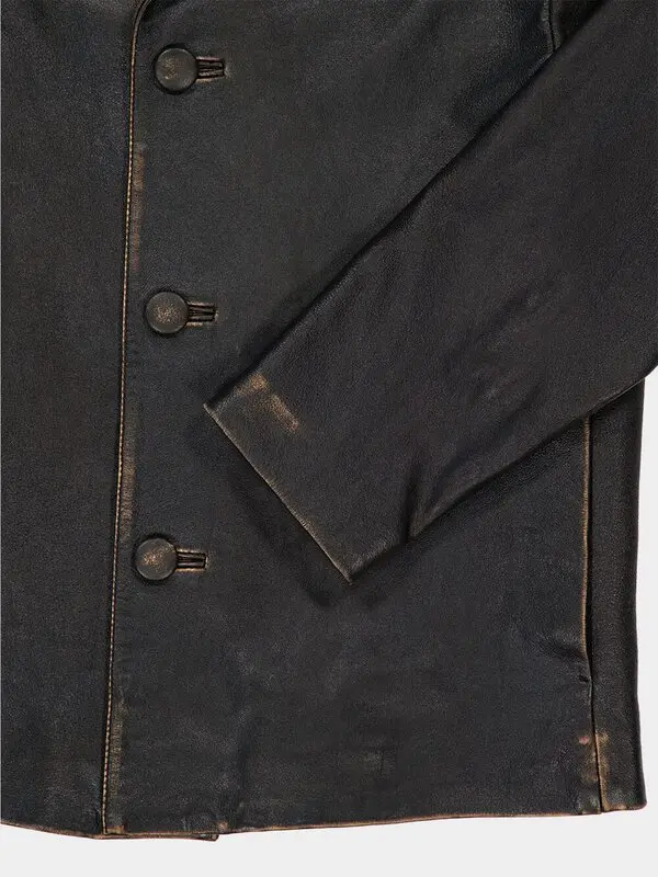 MAISON MARGIELA Distressed Antiqued Leather Jacket