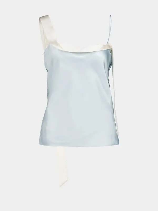 TOM FORD Asymmetrical Silk Satin Camisole Top - Blue