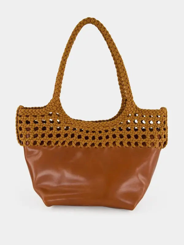 Hereu Elma Braided Leather Shoulder Bag - Brown