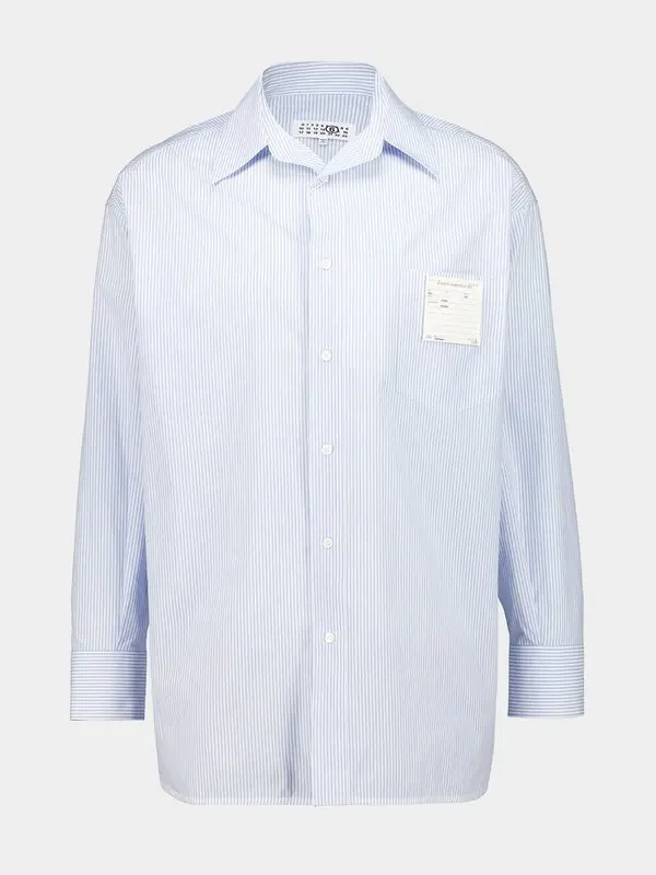 MAISON MARGIELA White And Light Striped Poplin Shirt