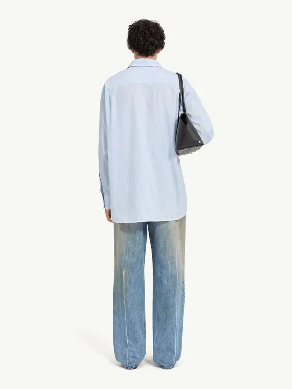 MAISON MARGIELA White And Light Striped Poplin Shirt