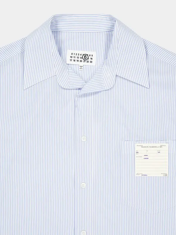 MAISON MARGIELA White And Light Striped Poplin Shirt