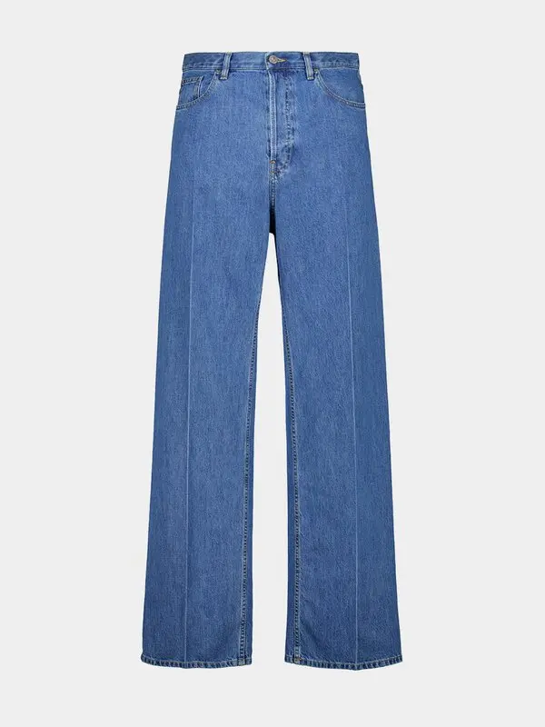 Valentino Garavani Light Wash Denim Jeans With Vlogo Detail - Blue