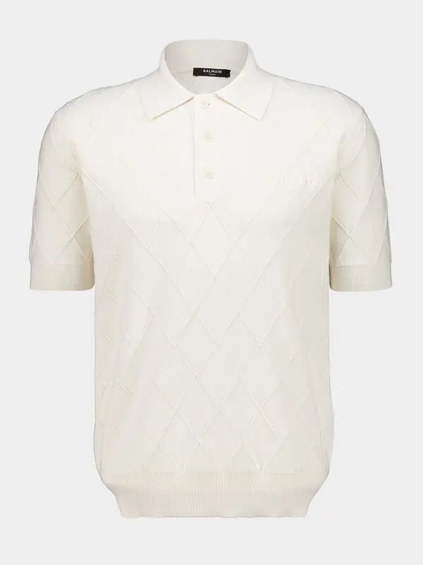 Balmain Vintage Knit Polo Shirt - White