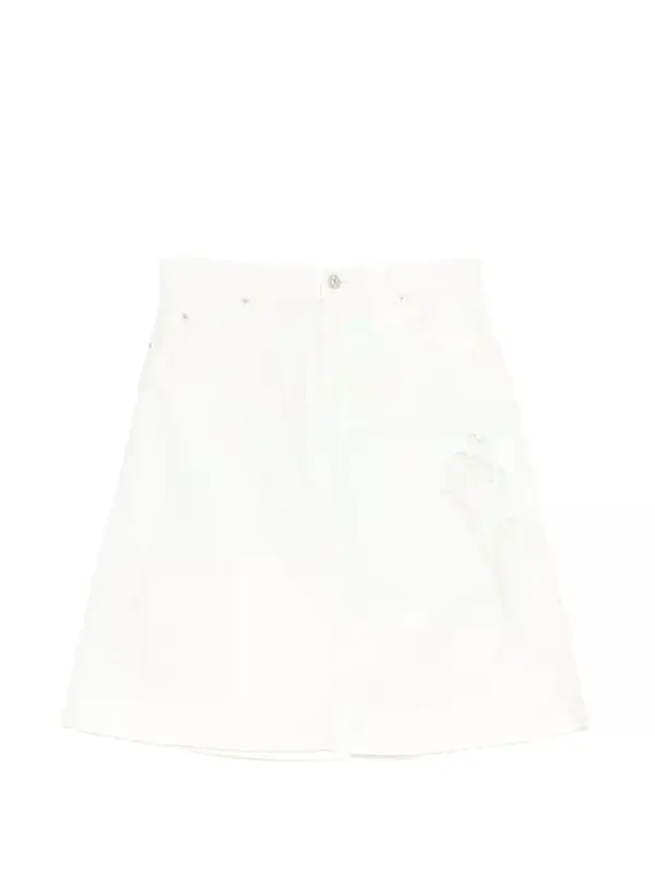 Marni Flower-embroidered A-line Skirt - White