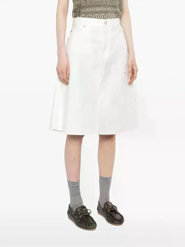 Marni Flower-embroidered A-line Skirt