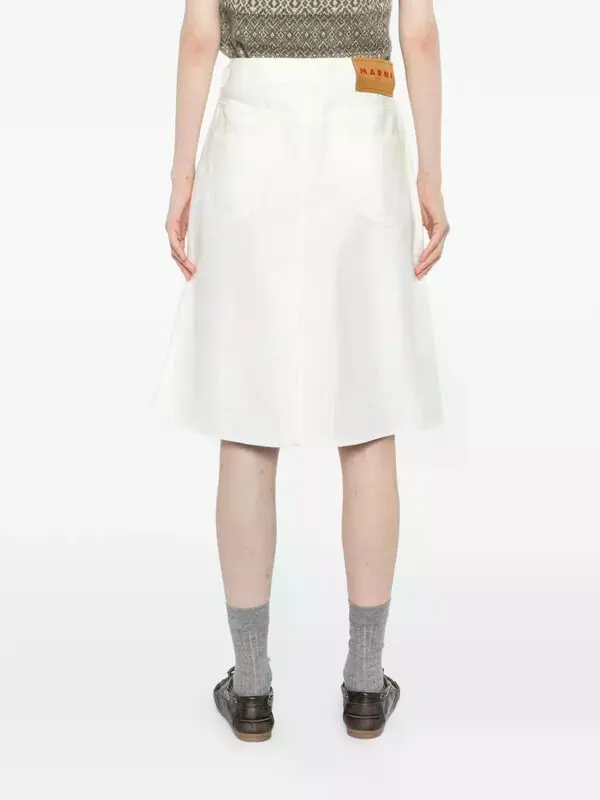 Marni Flower-embroidered A-line Skirt