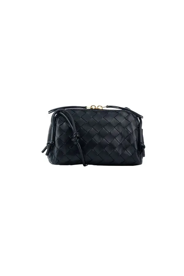 Bottega Veneta Woven Clutch With Gold Tone Clasp - Multicolor