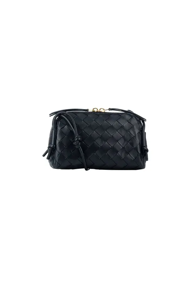Bottega Veneta Woven Clutch With Gold Tone Clasp - Multicolor