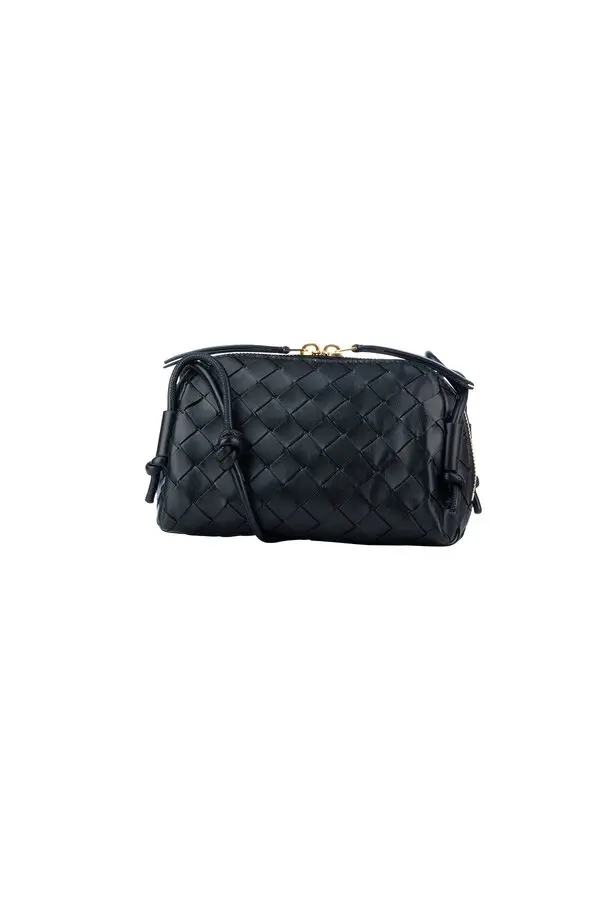 Bottega Veneta Woven Clutch With Gold Tone Clasp - Multicolor