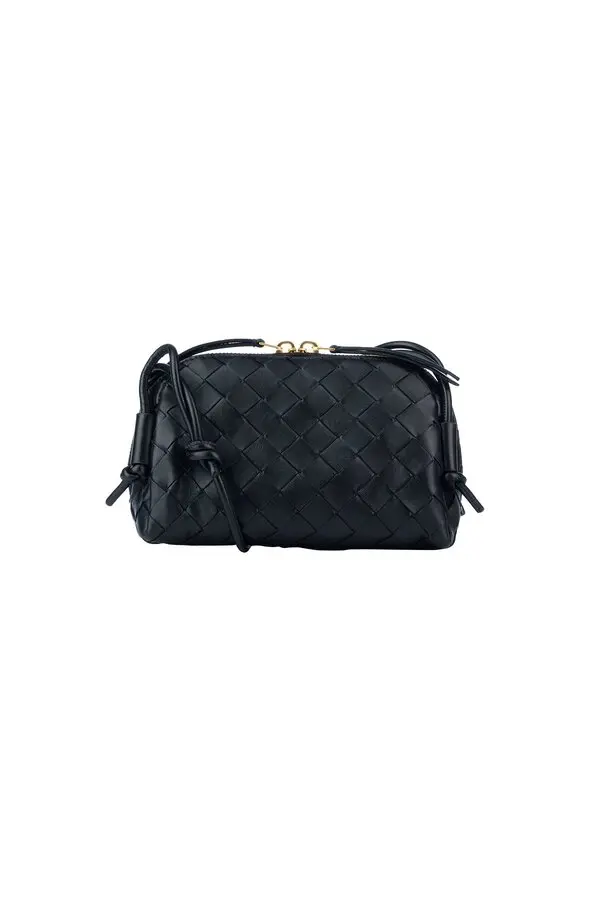 Bottega Veneta Woven Clutch With Gold Tone Clasp - Multicolor