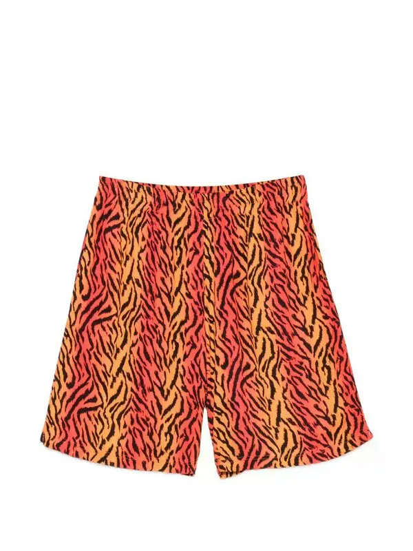 BLUE SKY INN Tiger Print Side Stripe Shorts - Orange