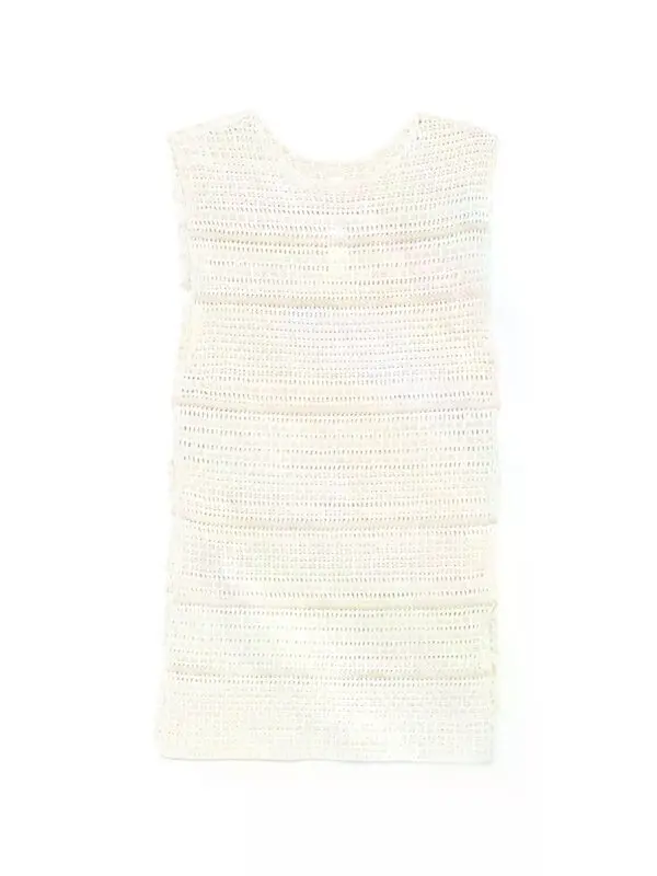 LAUREN MANOOGIAN Sleeveless Basket-weave Top - Neutrals