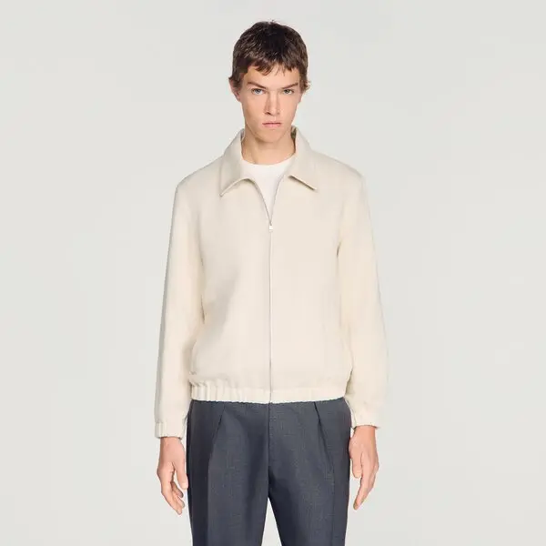 Sandro Cotton And Linen Zip-up Jacket
