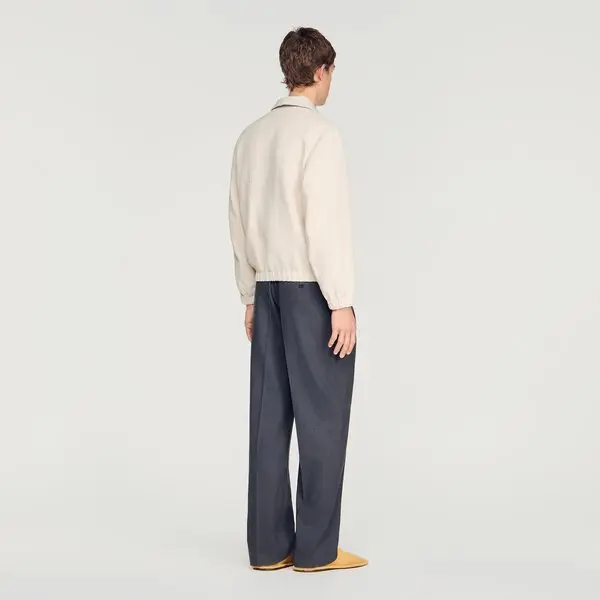 Sandro Cotton And Linen Zip-up Jacket