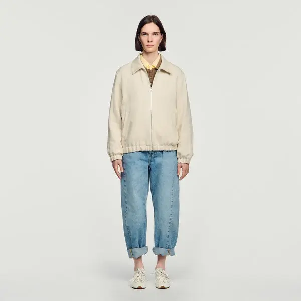Sandro Cotton And Linen Zip-up Jacket